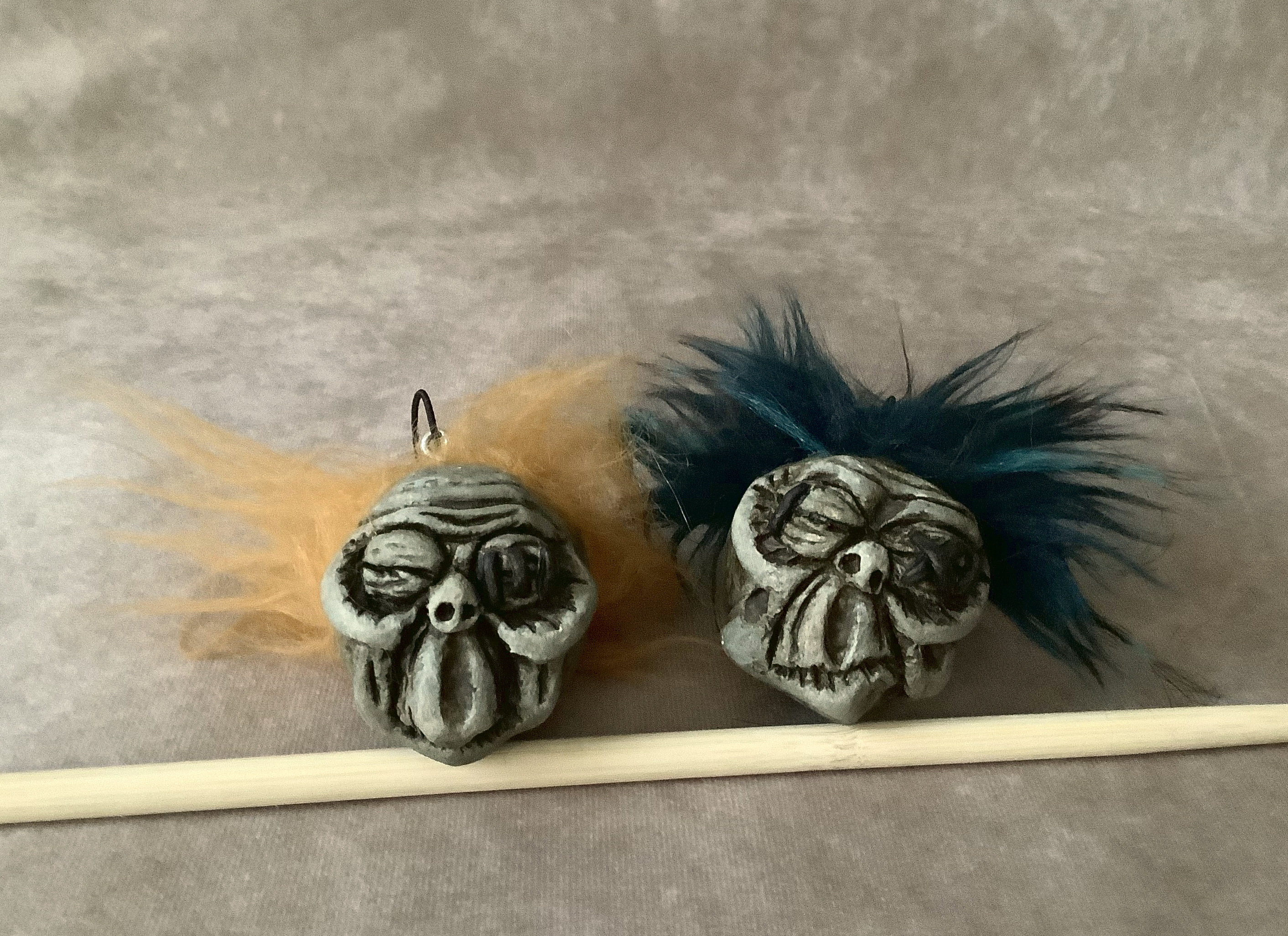 Shrunken Heads - Set of 2 Funny Handmade, Hand Sculpted Shrunken Heads ...