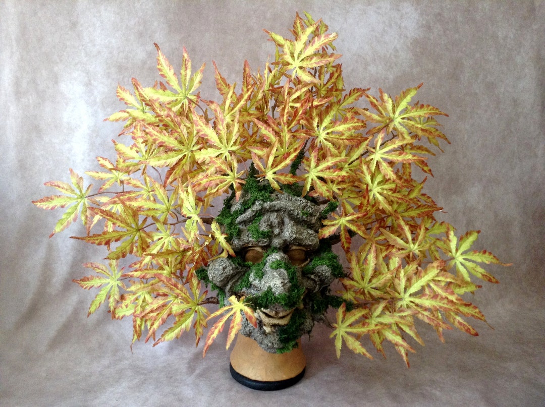 Artisan Mask: 'tree Troll' - (with Moss and Acer Leaves) - Dryad ...
