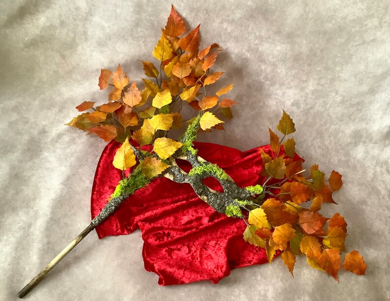 Artisan Eye Mask on a Stick: 'tree Mask Autumn Leaves Deluxe' Dryad ...