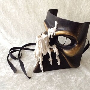 Artisan Bauta Mask (expressive): 'angry Black Bauta With Candle ...