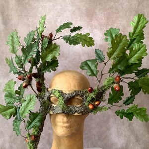Artisan Eye Mask on a Stick: 'tree Mask Green Oak Leaves Deluxe ...