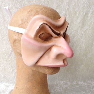 Artisan Half Mask: 'angry' (pink Skintone) - Traditional Handmade Mask ...