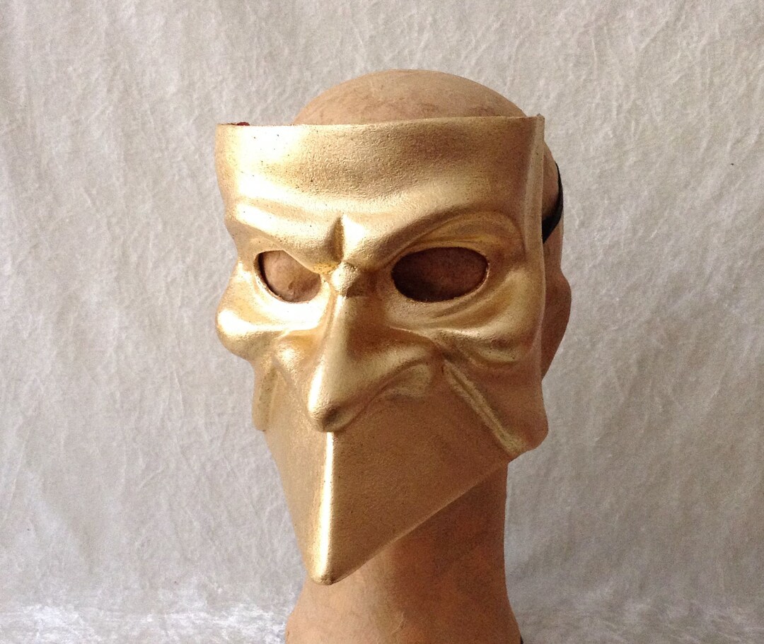 Artisan Bauta Mask (expressive): 'angry Gold Bauta' (gold Leaf ...