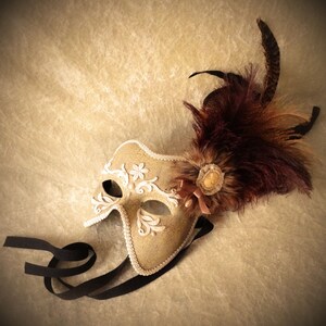 Artisan Half Mask : 'victorian Dream' (old Lace and Feathers ...
