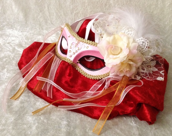 Artisan Eye Mask: 'elegant Pink' roses Tule Lace | Etsy