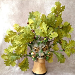 Artisan Mask: 'oak Tree Mask' - (no Chin, With Leaves and Moss ...