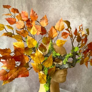 Artisan Eye Mask on a Stick: 'tree Mask Autumn Leaves Deluxe' Dryad ...