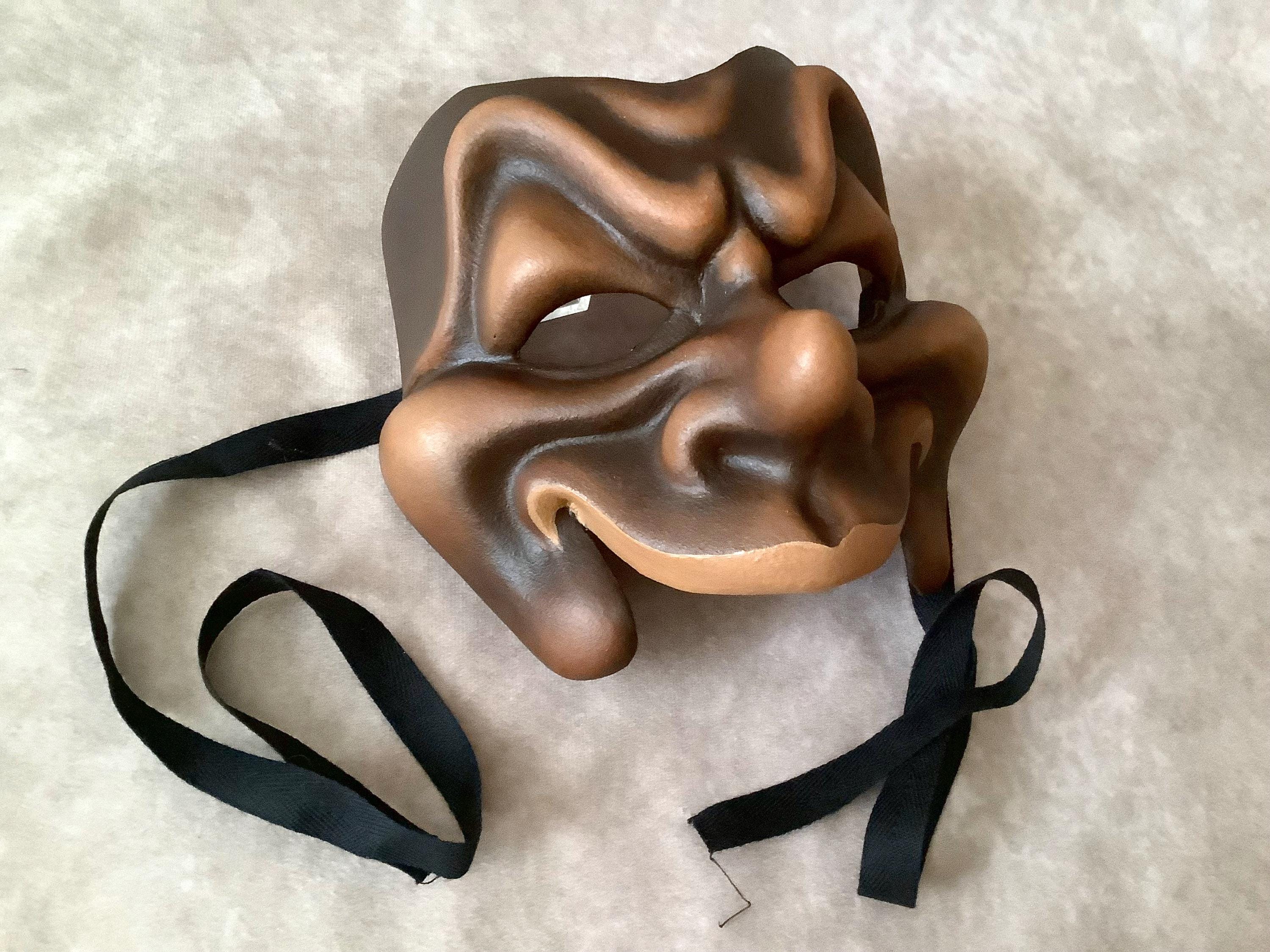 Artisan Half Mask 'creepy Smile' (brown) - Etsy