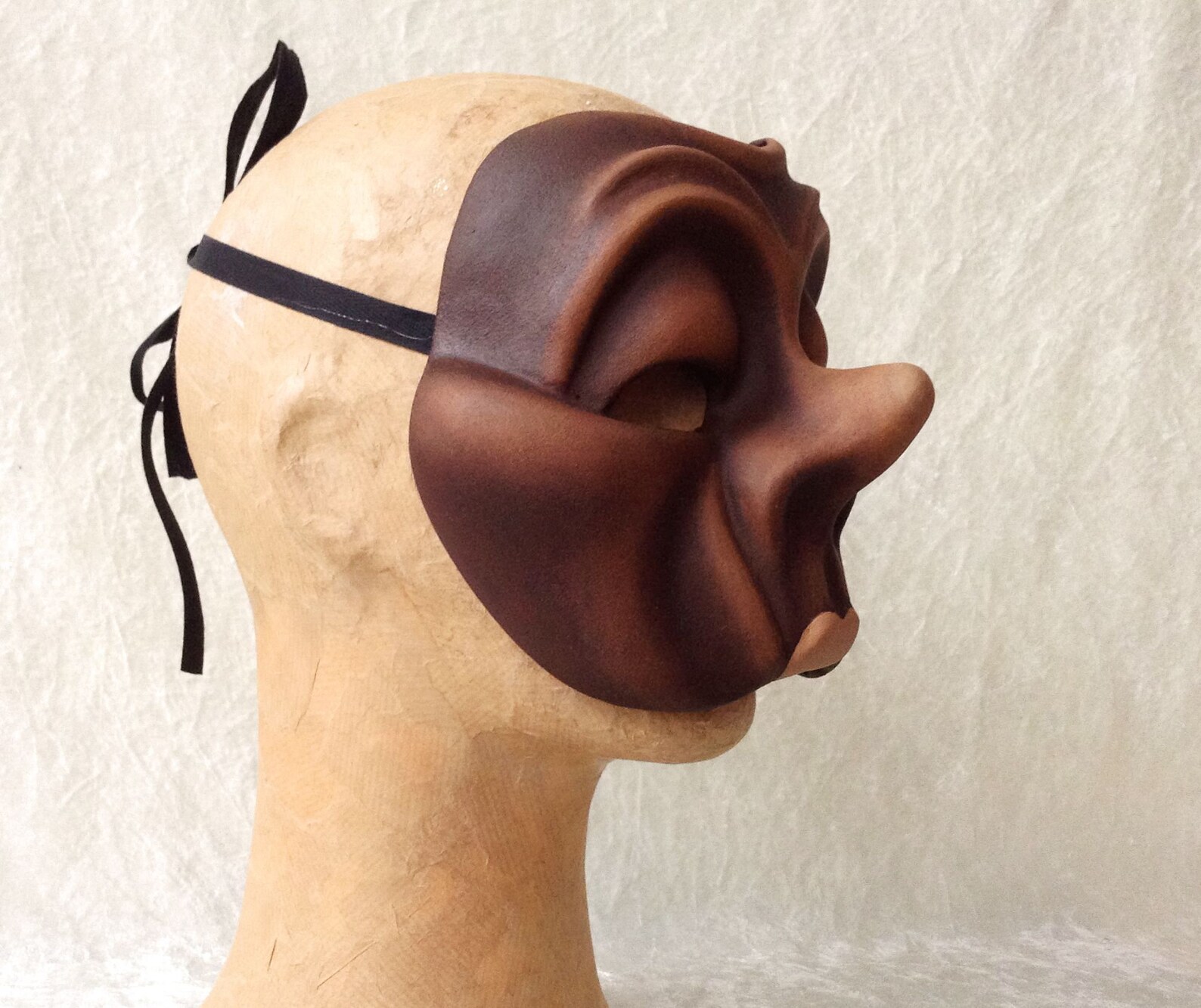 Artisan Half Mask: 'baroness' brown Traditional | Etsy