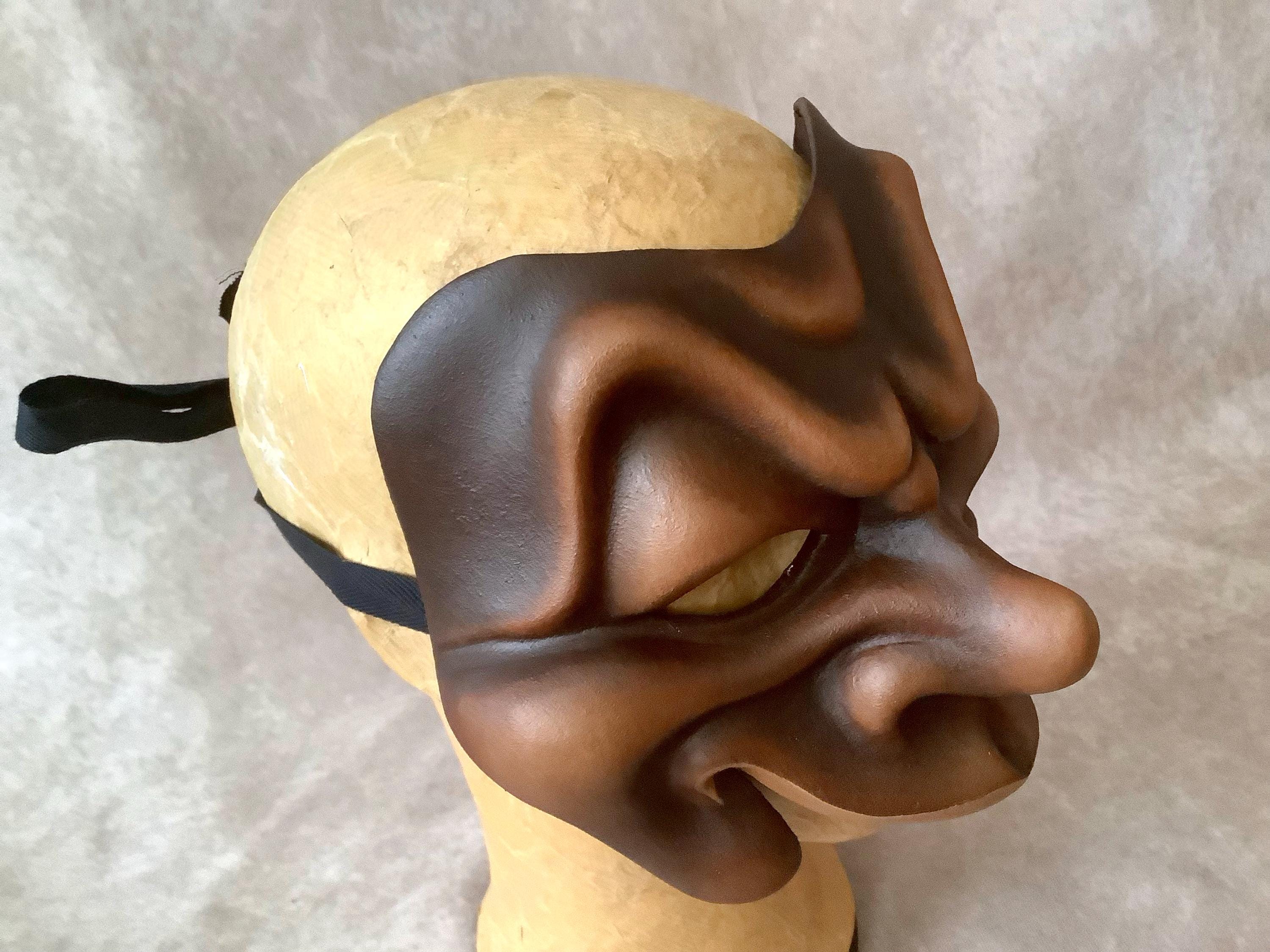 Artisan Half Mask 'creepy Smile' (brown) - Etsy