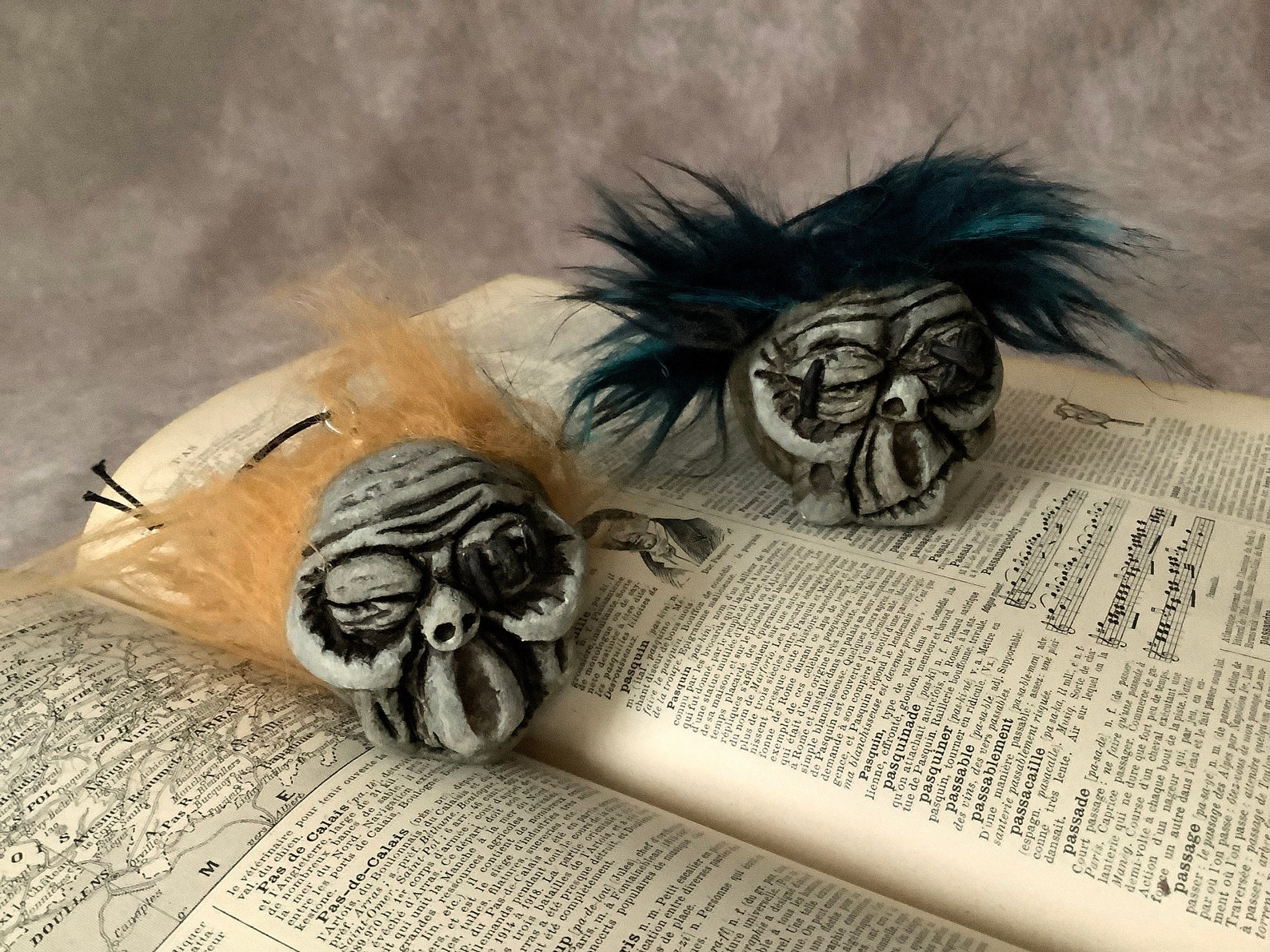 Shrunken Heads - Set of 2 Funny Handmade, Hand Sculpted Shrunken Heads ...