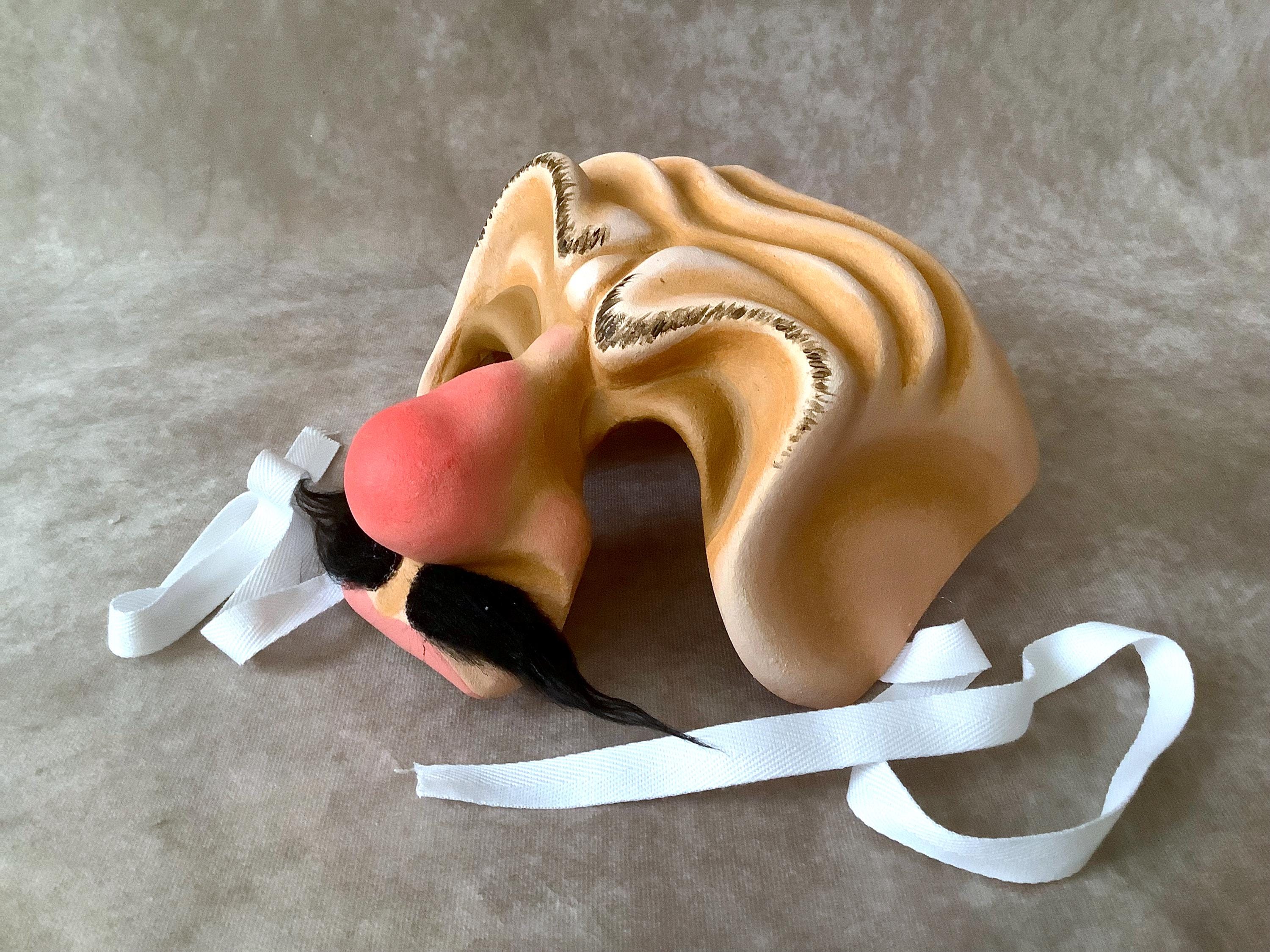Artisan Half Mask 'il Dottore' (pink Skin Tones and Black Moustache ...