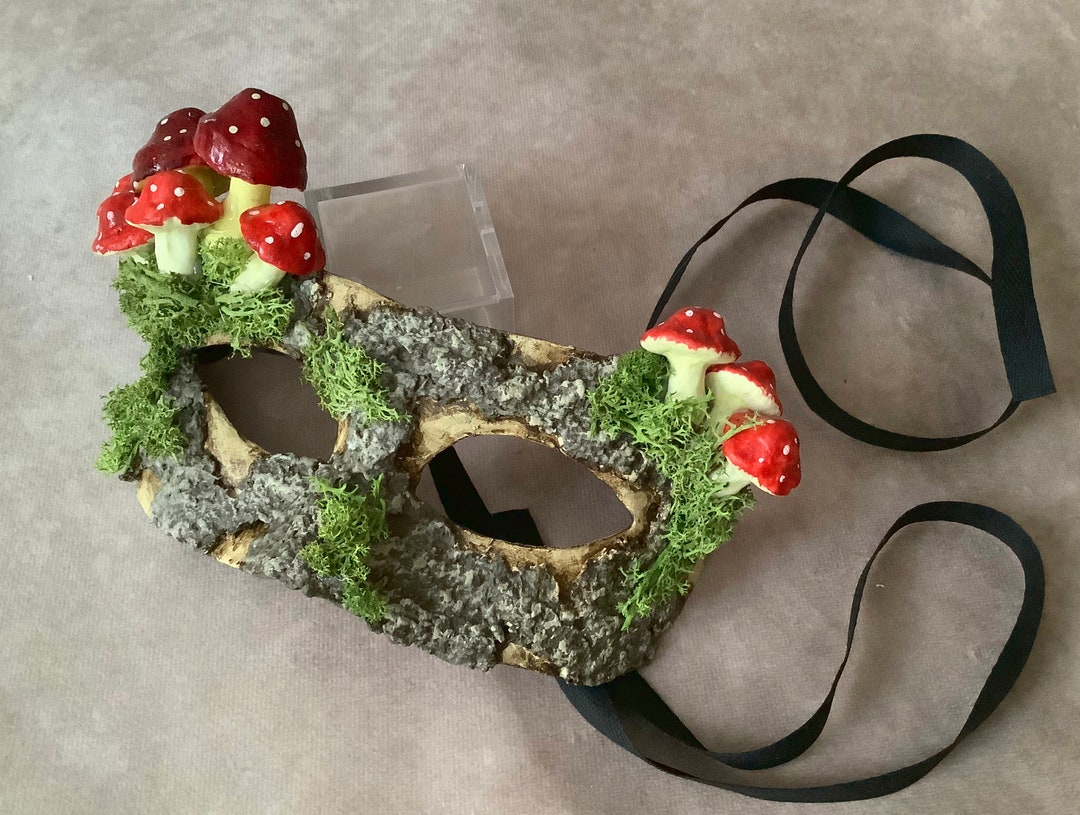 Artisan Eye Mask: 'tree Mask With Toadstools' (with Moss and Toadstools ...