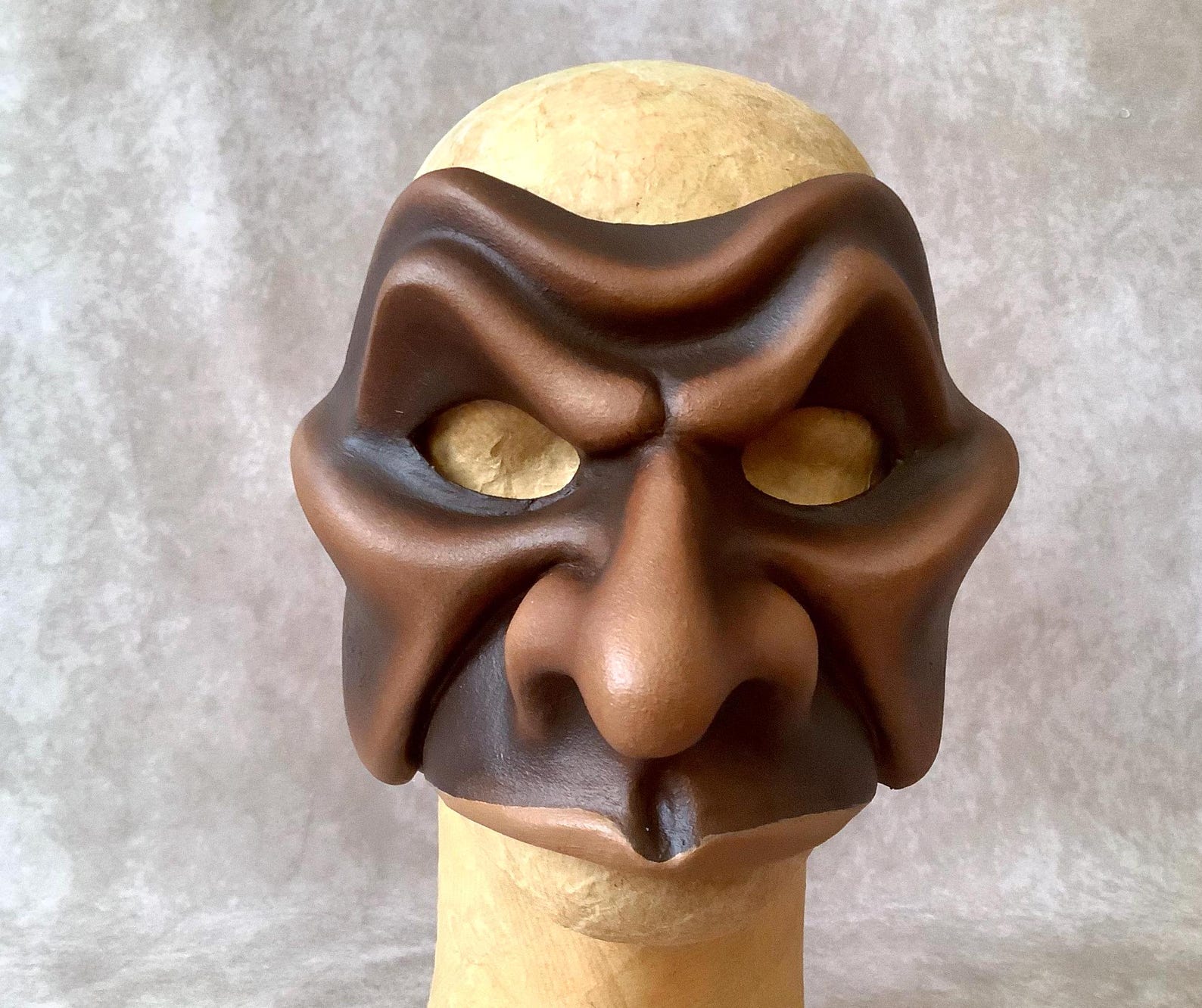 Artisan Half Mask 'angry' (brown) - Etsy