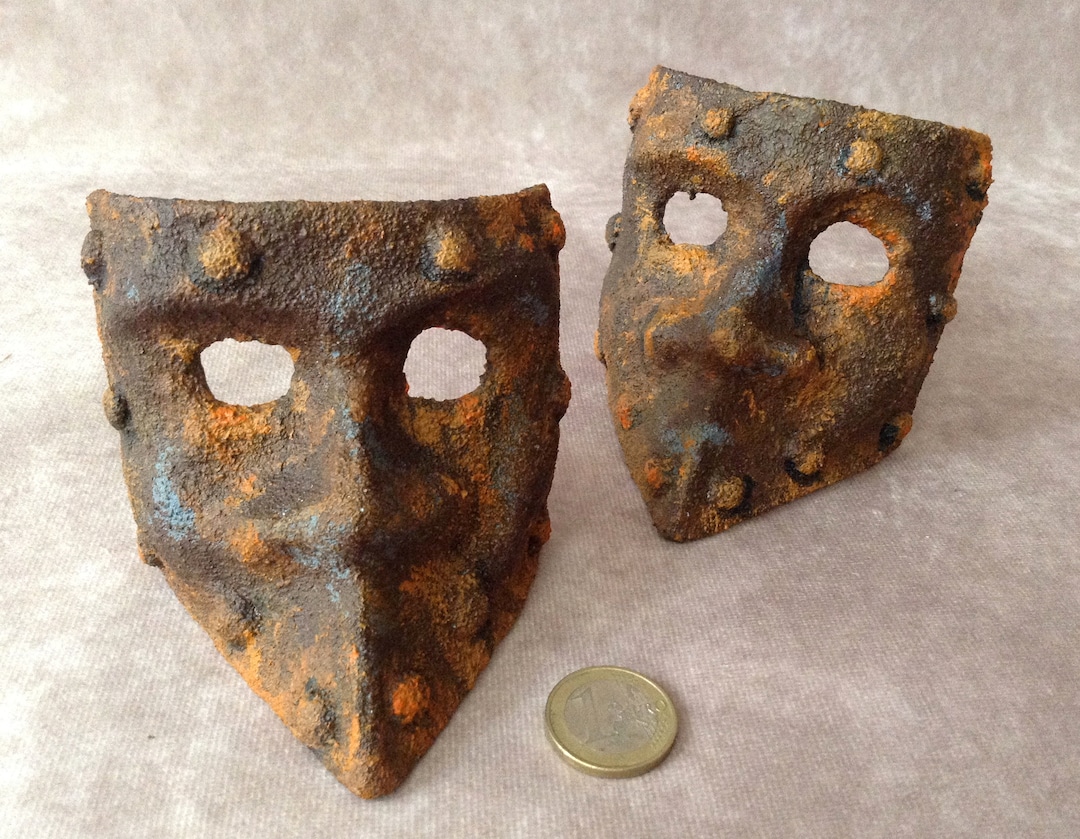 Set of 2 Decorative Miniature Masks: 'industrial Bauta' - Small ...