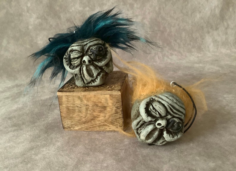 Shrunken Heads - Set of 2 Funny Handmade, Hand Sculpted Shrunken Heads ...