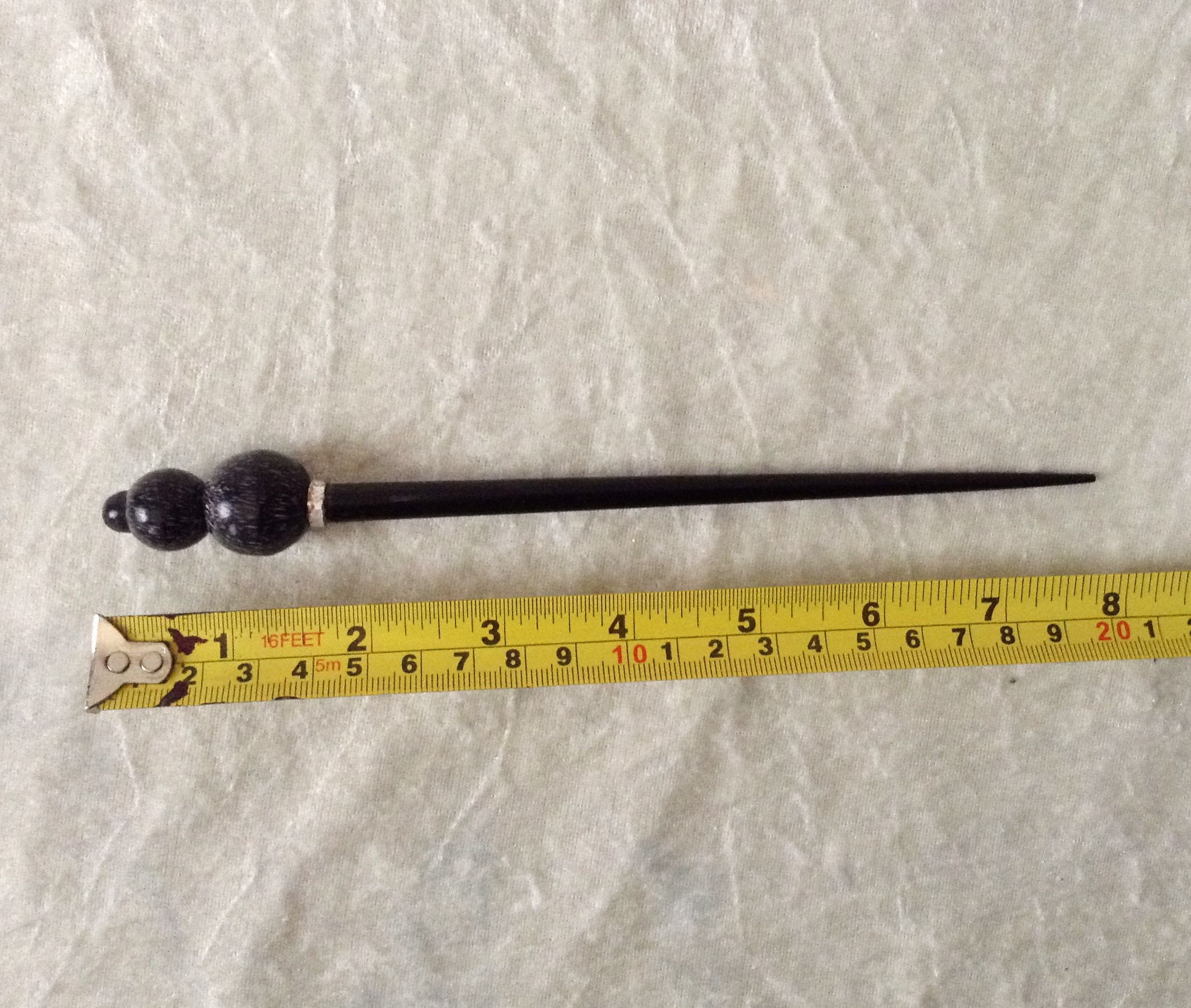 Handmade hairpin black hairpin with black pearls | Etsy