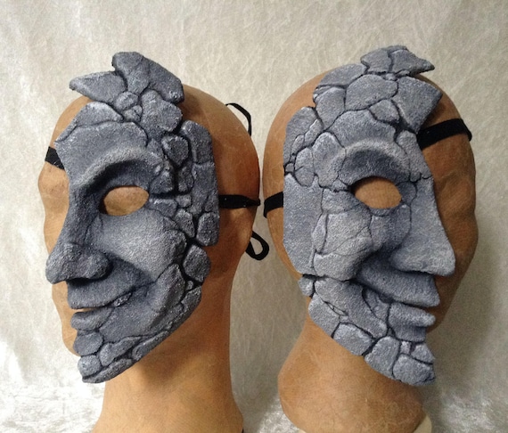 Artisan couple mask: 'Broken in two stone' stone | Etsy
