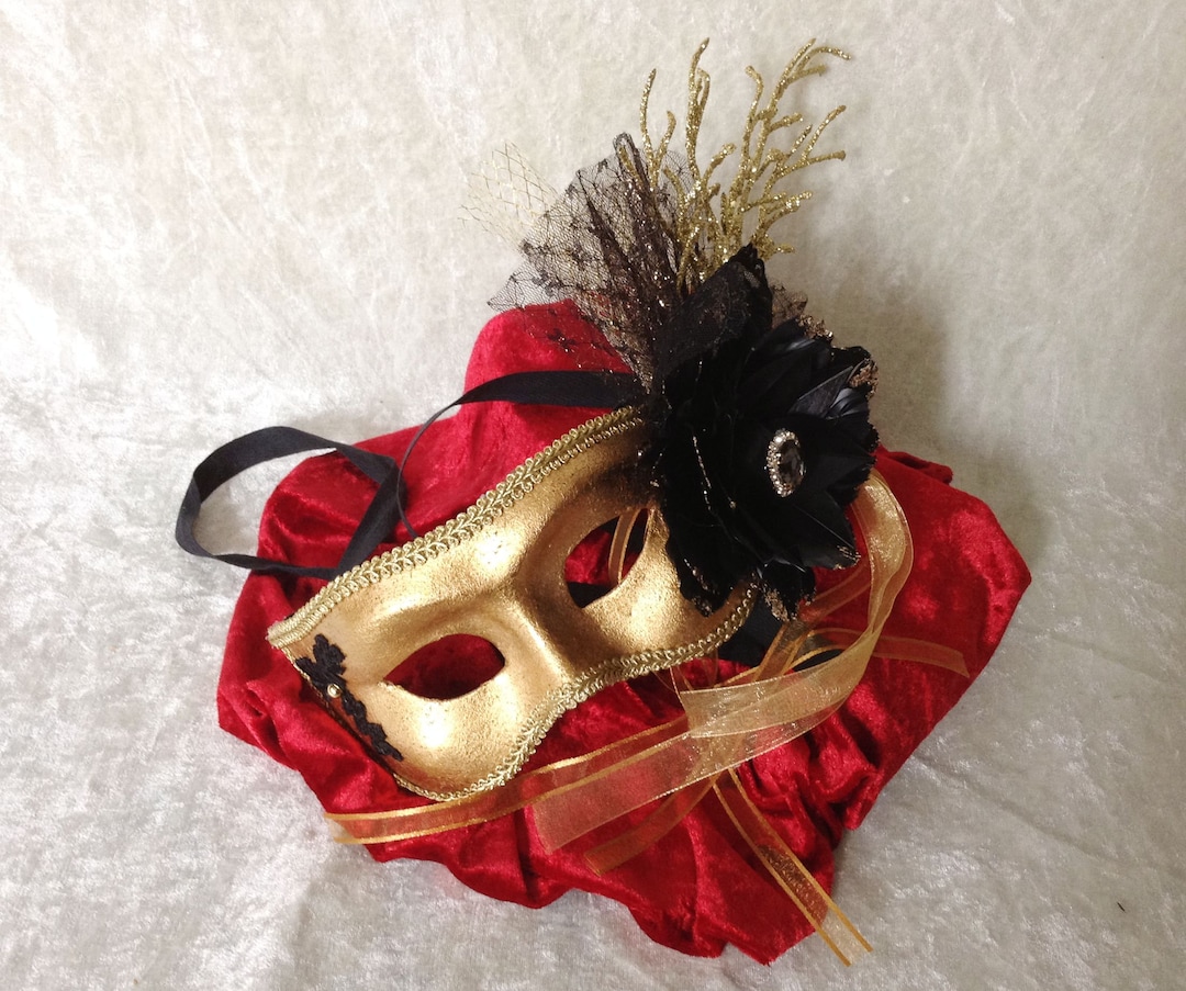 Artisan Eye Mask: 'gold Fantasy' (gold Leaf, Tule, Lace and Black ...