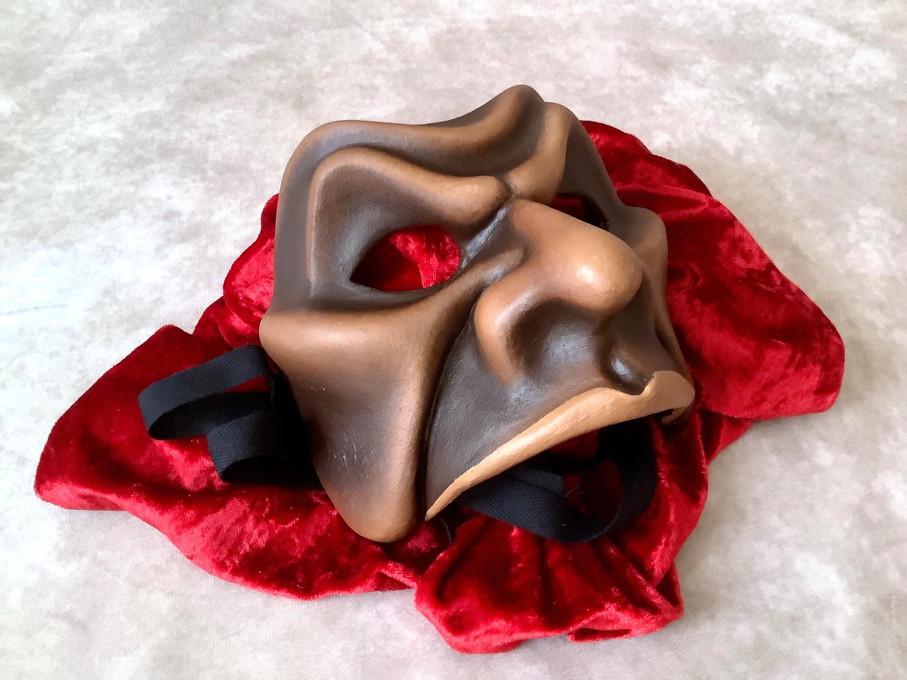 Artisan Half Mask 'angry' (brown) - Etsy
