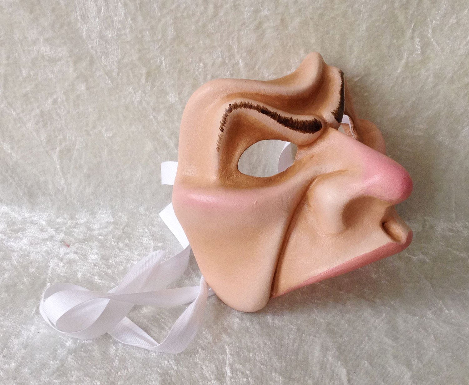 Artisan Half Mask: 'angry' (pink Skintone) - Traditional Handmade Mask ...