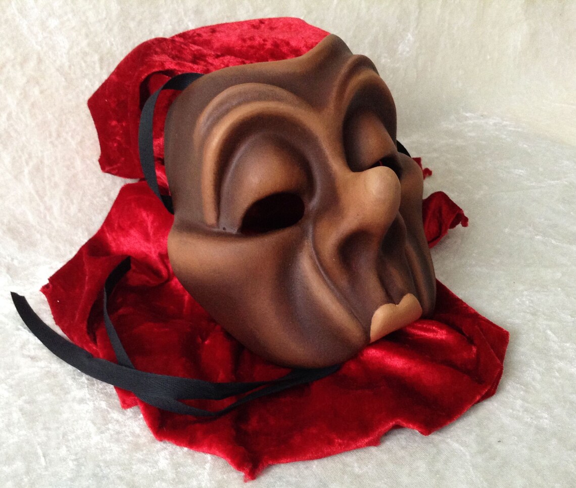Artisan Half Mask: 'baroness' brown Traditional | Etsy