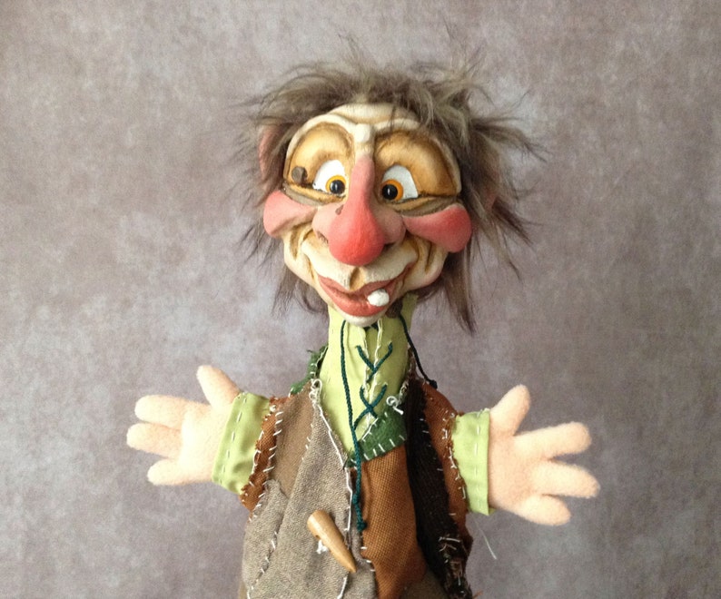 Handmade artisan happy troll puppet traditional hand puppet | Etsy