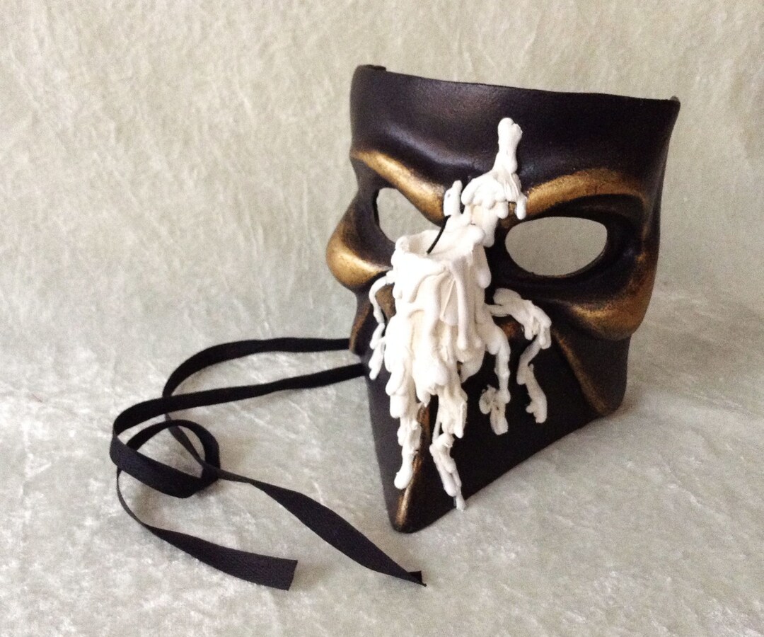 Artisan Bauta Mask (expressive): 'angry Black Bauta With Candle ...