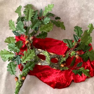 Artisan Eye Mask on a Stick: 'tree Mask Green Oak Leaves Deluxe ...