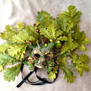 Artisan Mask: 'oak Tree Mask' - (no Chin, With Leaves and Moss ...