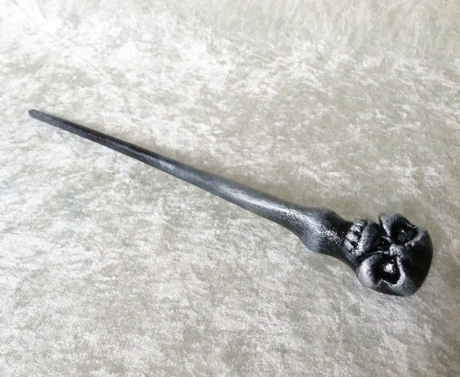 Wand (M): 'silver Skull' - Handmade, Handsculpted Wand - Etsy