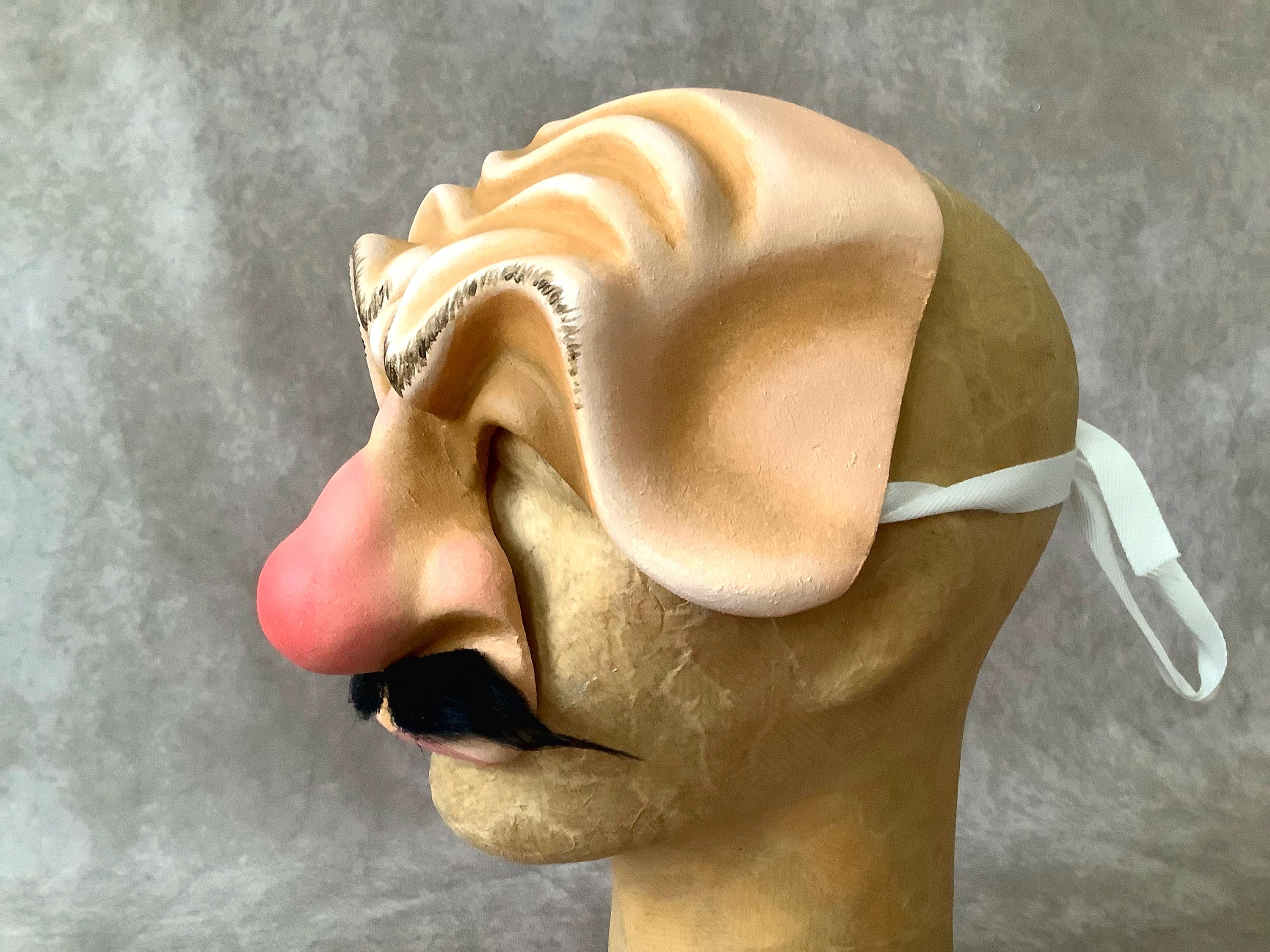 Artisan Half Mask 'il Dottore' (pink Skin Tones and Black Moustache ...