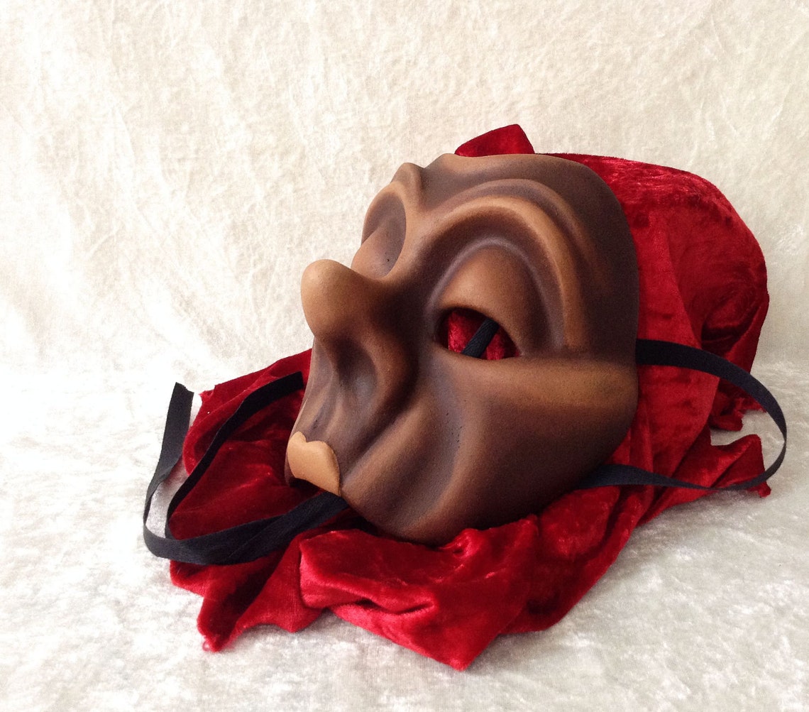 Artisan Half Mask: 'baroness' brown Traditional | Etsy
