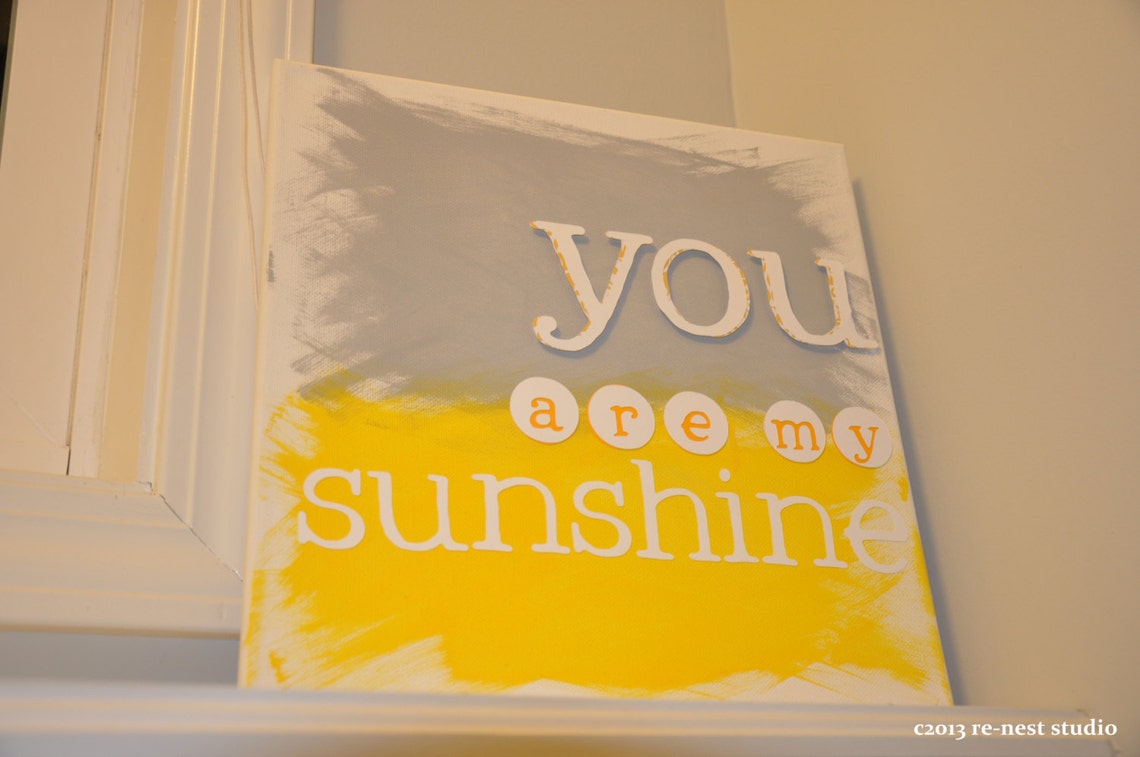 Mini You Are My Sunshine Customized Canvas - Sunshine Nursery/gender ...
