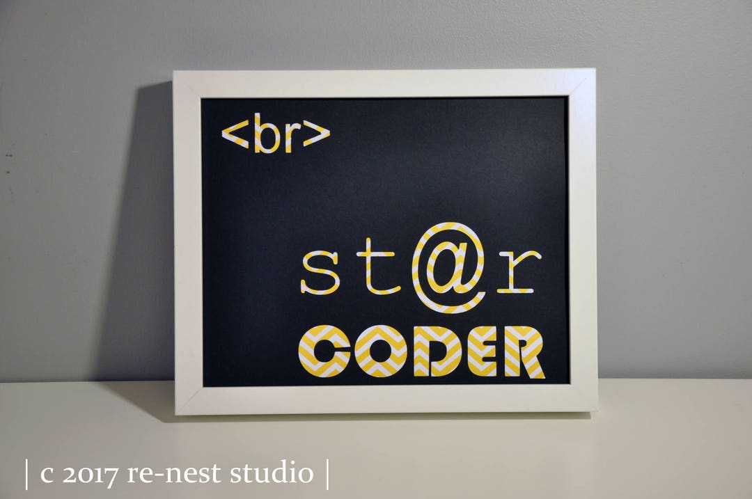 Star Coder Framed Wall Art - STEM/STEM Junior/kids Who Code/inspiration ...