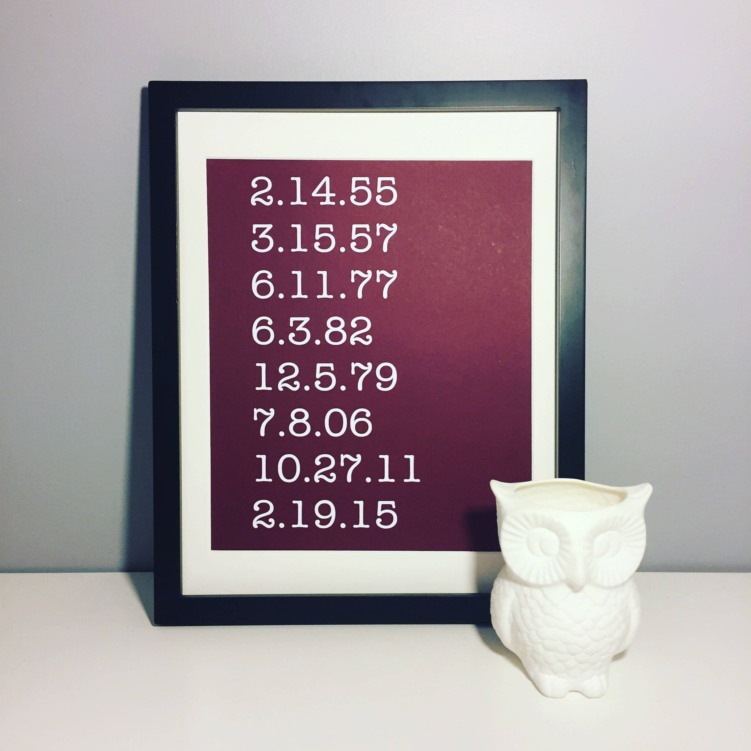 Special Dates Framed Wall Art - Family Dates/anniversary/valentine's ...