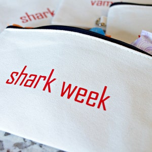 Tampon/pads Pouch - Vampire Teabags & Shark Week Zippered Bag - Etsy