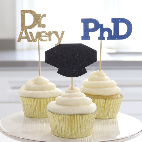 Phd Cupcake Toppers Doctorate Graduation Party Decorations - Etsy