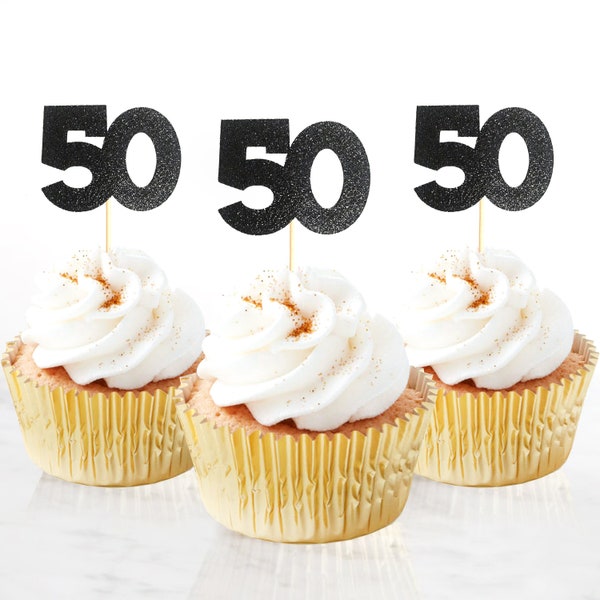 50th Anniversary Cupcake Toppers - Etsy
