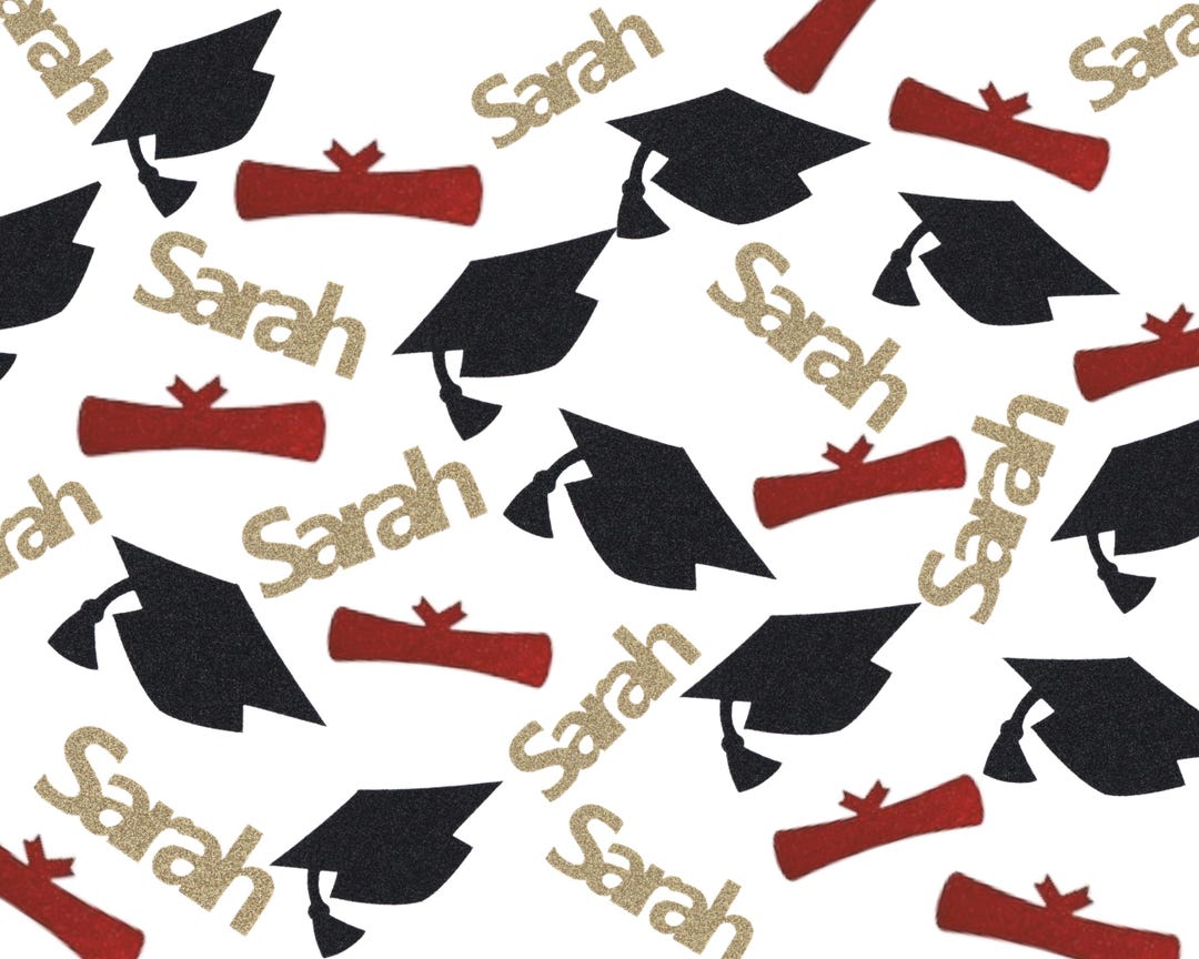2026 Graduation Confetti, Personalized Graduation Decorations Red and ...
