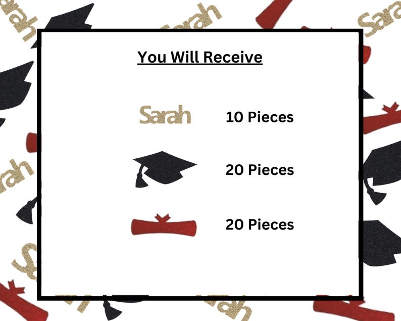 2026 Graduation Confetti, Personalized Graduation Decorations Red and ...