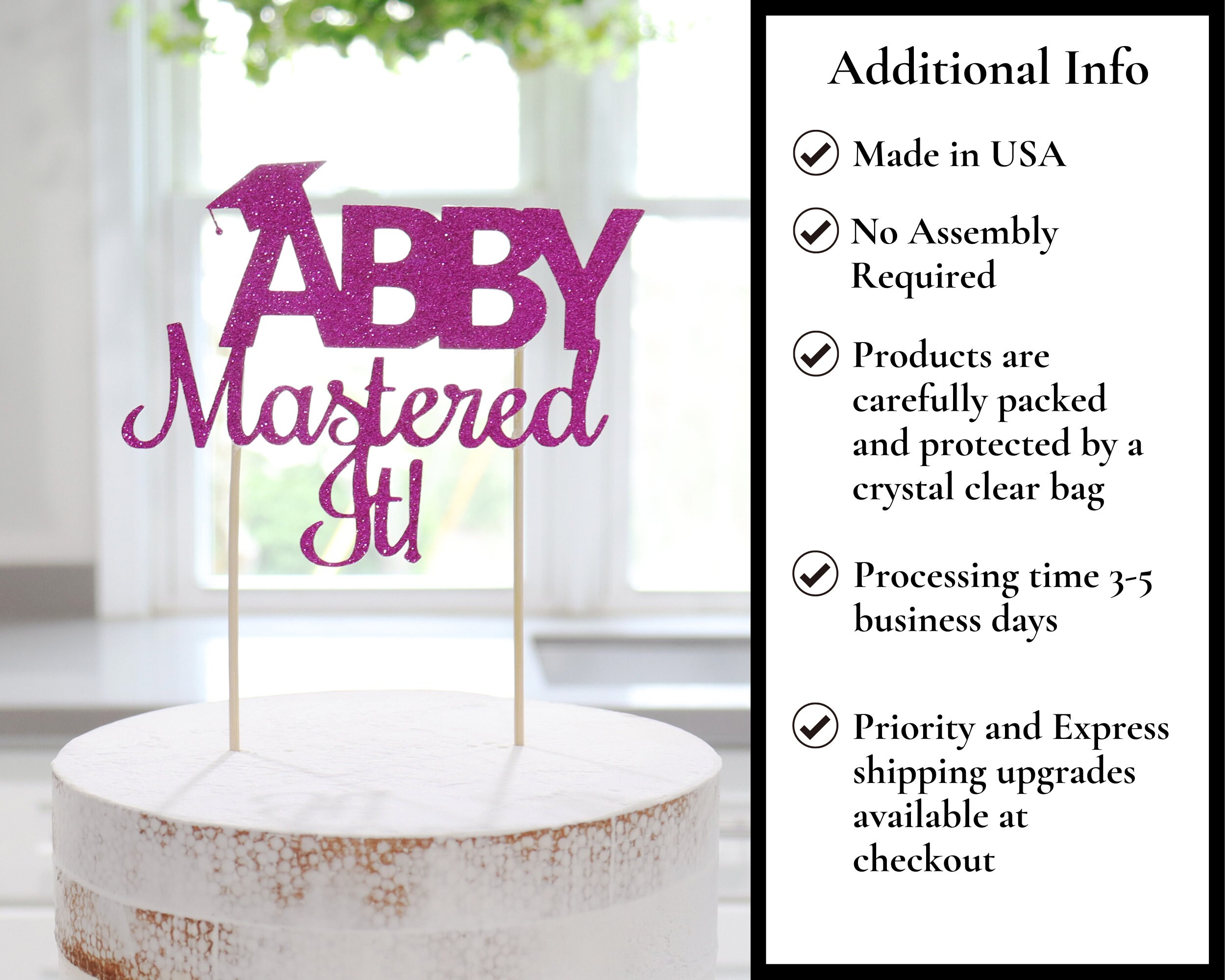 Personalized Name Mastered It Cake Topper MBA Graduation Cake - Etsy