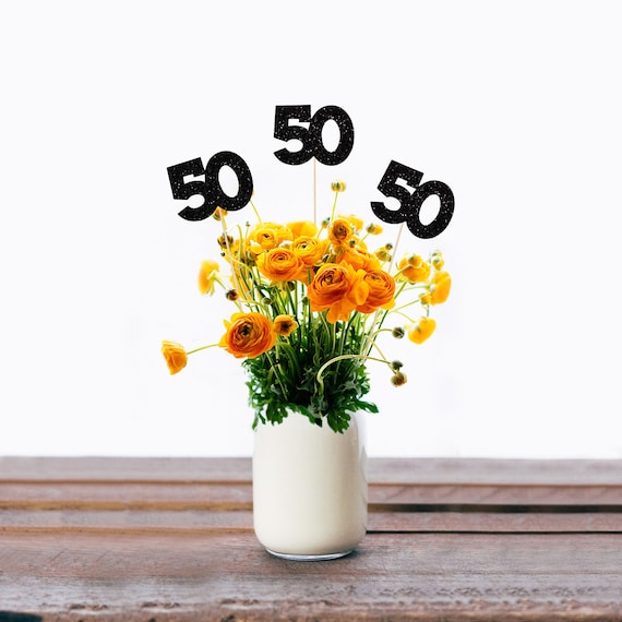 50th Birthday Party Decorations Number 50 Glitter Birthday | Etsy