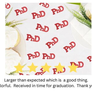 Phd Degree Graduation Party Confetti, Red Glitter Phd Graduation ...