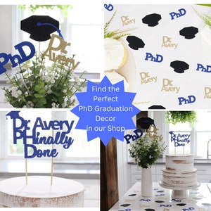 Personalized Phd Graduation Cupcake Toppers, Phd Graduation Decorations ...