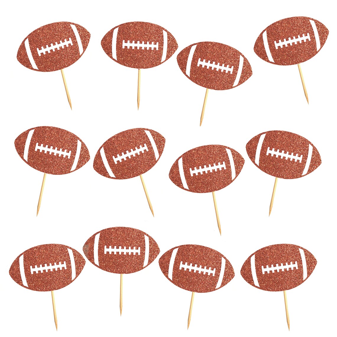 Football Cupcake Toppers Super Bowl Party Decorations Etsy