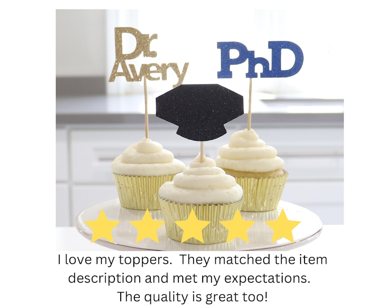 Personalized Phd Graduation Cupcake Toppers, Phd Graduation Decorations ...