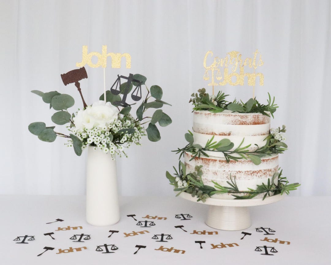 Law School Attorney Graduation Decorations, Lawyer Cake Topper, 2025 ...