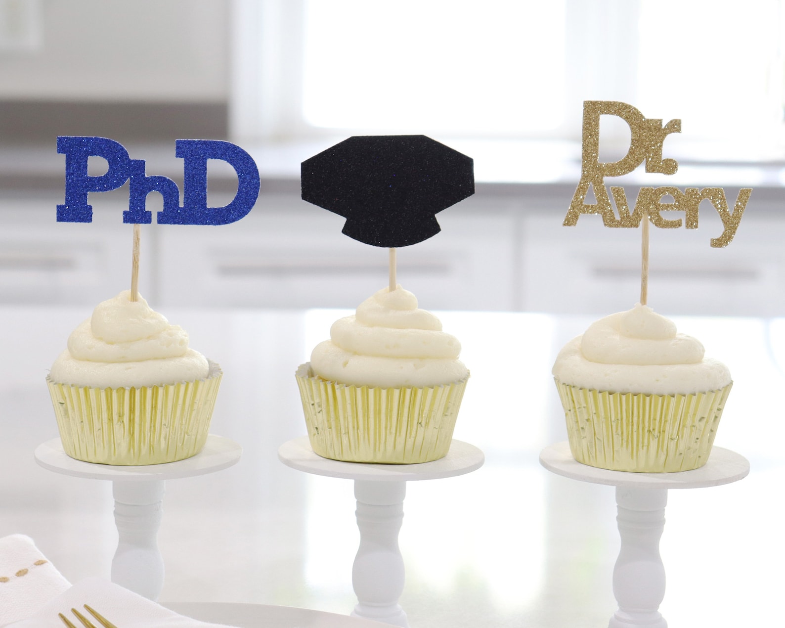 Personalized Phd Graduation Cupcake Toppers, Phd Graduation Decorations ...