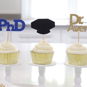Personalized Phd Graduation Cupcake Toppers, Phd Graduation Decorations ...